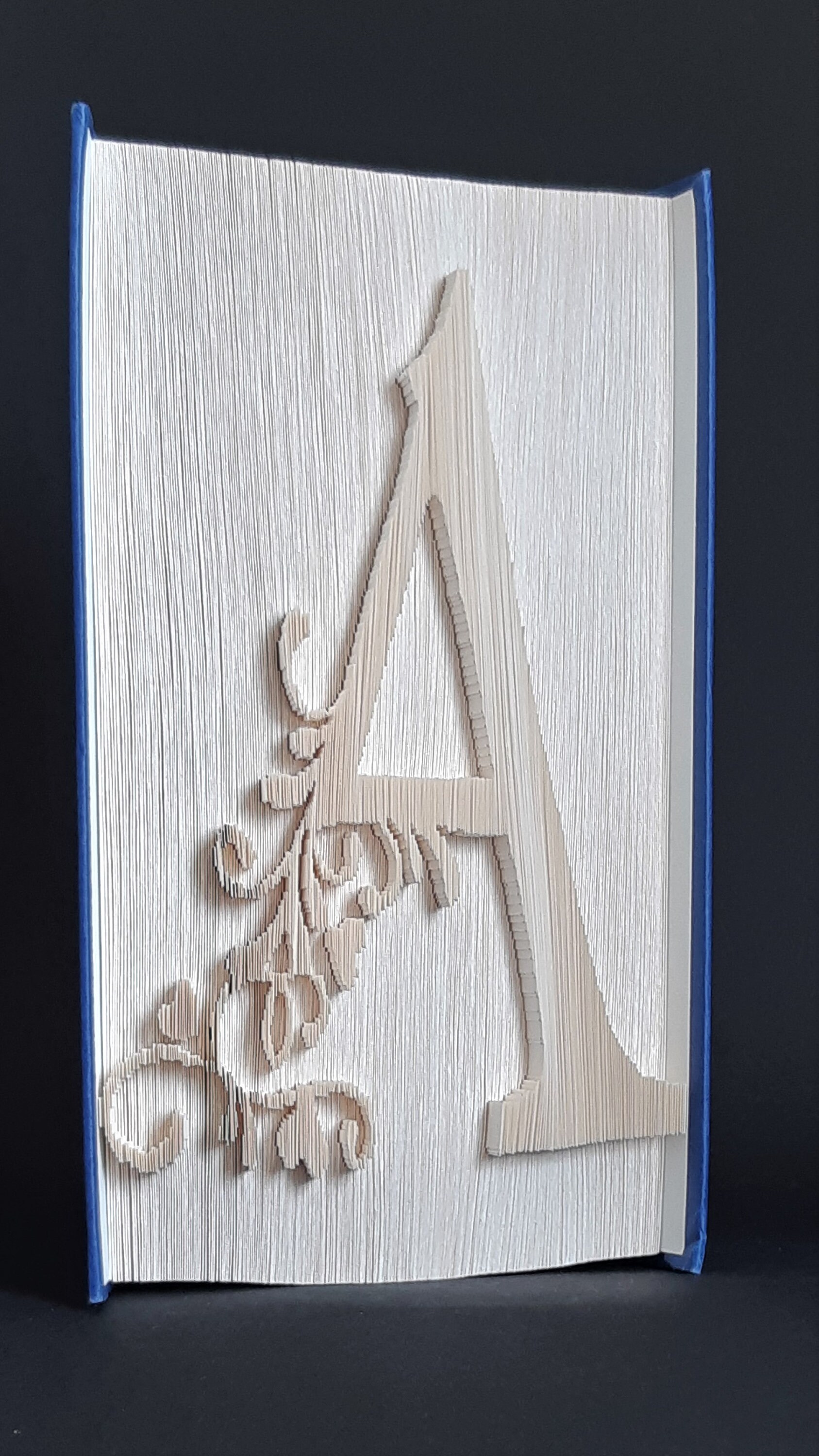 Flourish Letter A Book Fold PATTERN, Cut and Fold Pattern, Initial ...