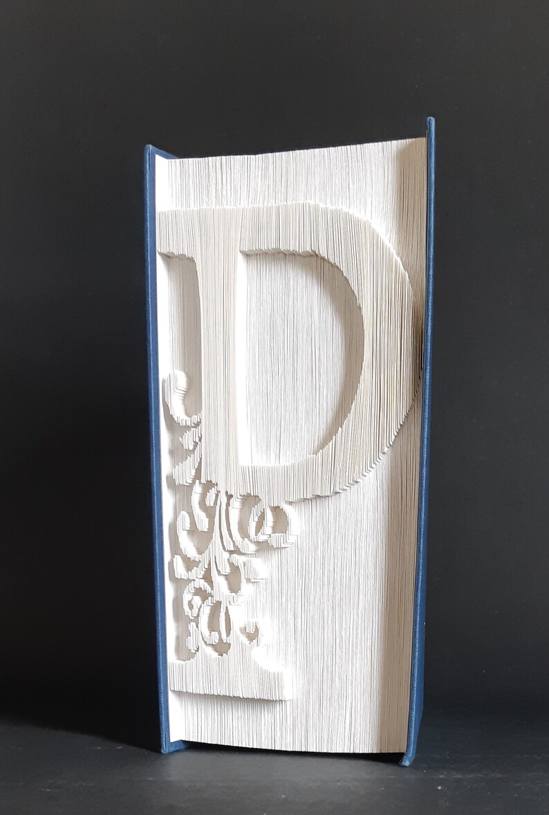 Flourish Letter P Book Fold PATTERN, Cut and Fold Pattern, Initial ...