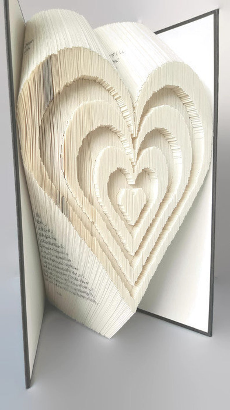 Hearts in Heart Book Fold Pattern, Love, Valentine, - Etsy