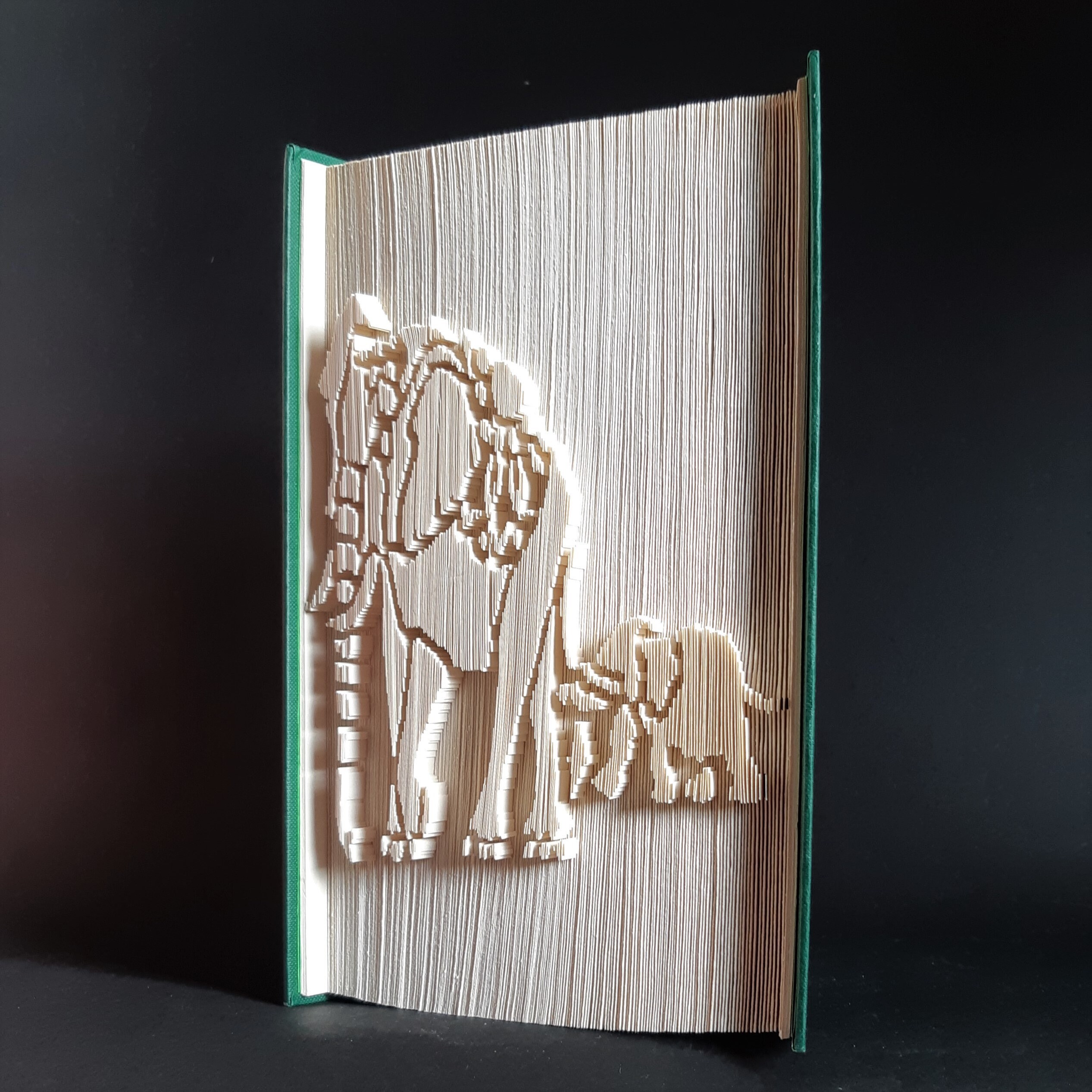 Elephant and Baby Book Fold Pattern, Cut and Fold Pattern, Book Fold ...