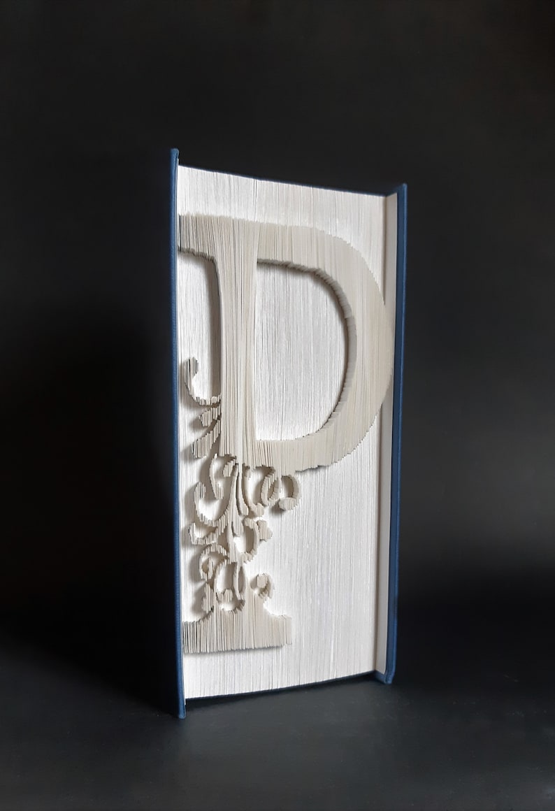Flourish Letter P Book Fold PATTERN, Cut and Fold Pattern, Initial ...