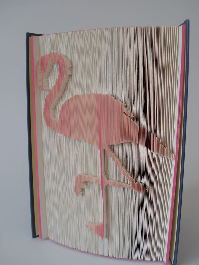 Flamingo Book Fold, Cut and Fold Pattern, Book Folding Pattern, Animal ...