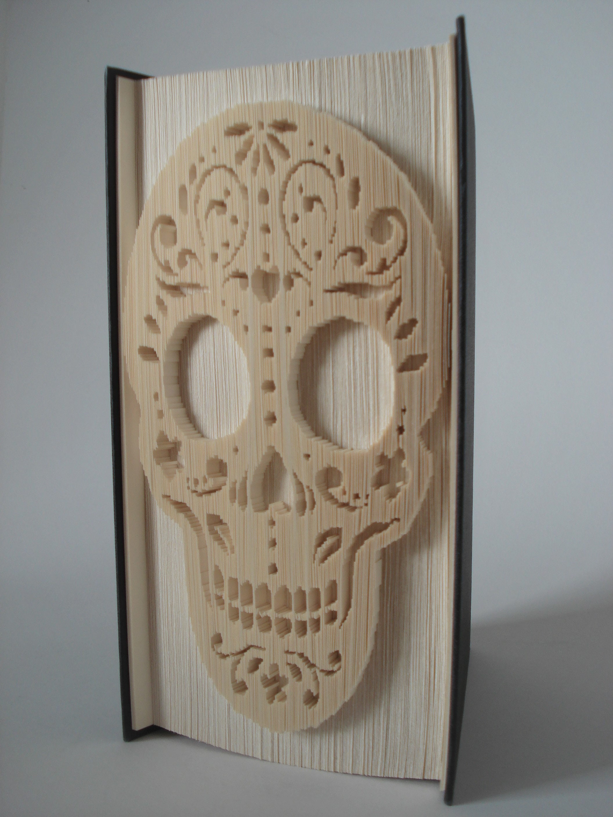 Skull Book Fold PATTERN Cut and Fold Pattern Book Folding - Etsy