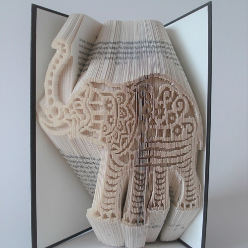 Elephant Book Fold Pattern Book Fold Animal Birthday | Etsy