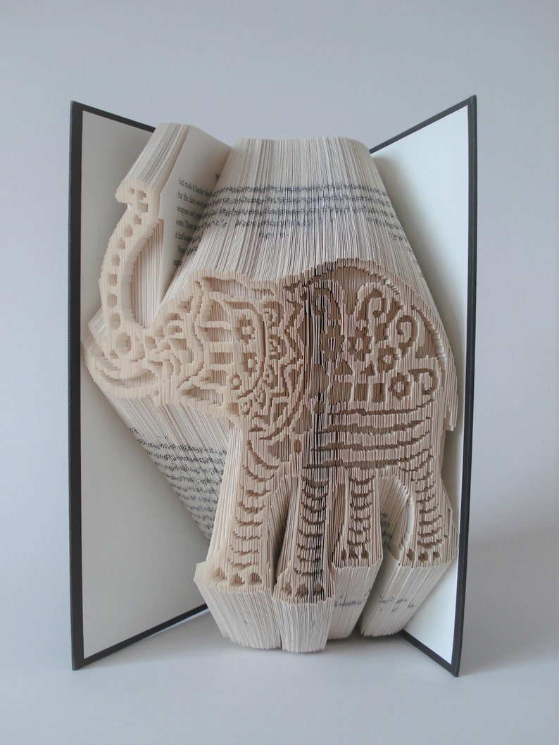 Elephant Book Fold Pattern Book Fold Animal Birthday - Etsy