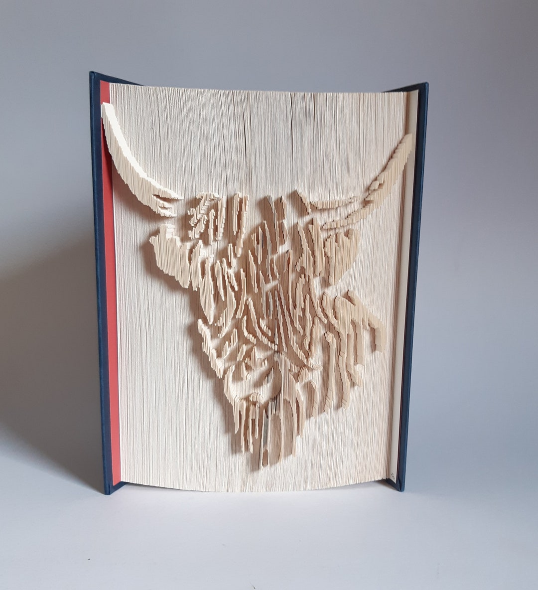 Highland Cow Book Fold Pattern, Cut and Fold Pattern, Book Folding ...