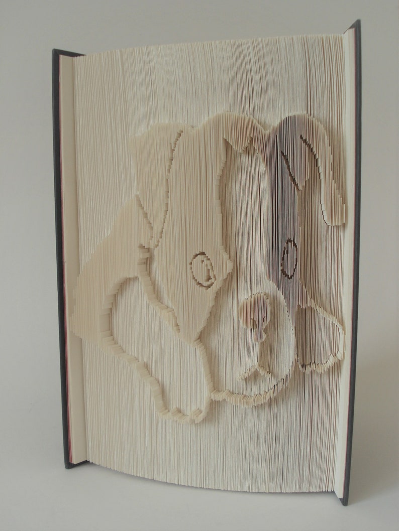 Cute Dog Book Fold Pattern, Cut and Fold Pattern, Book Folding Pattern ...
