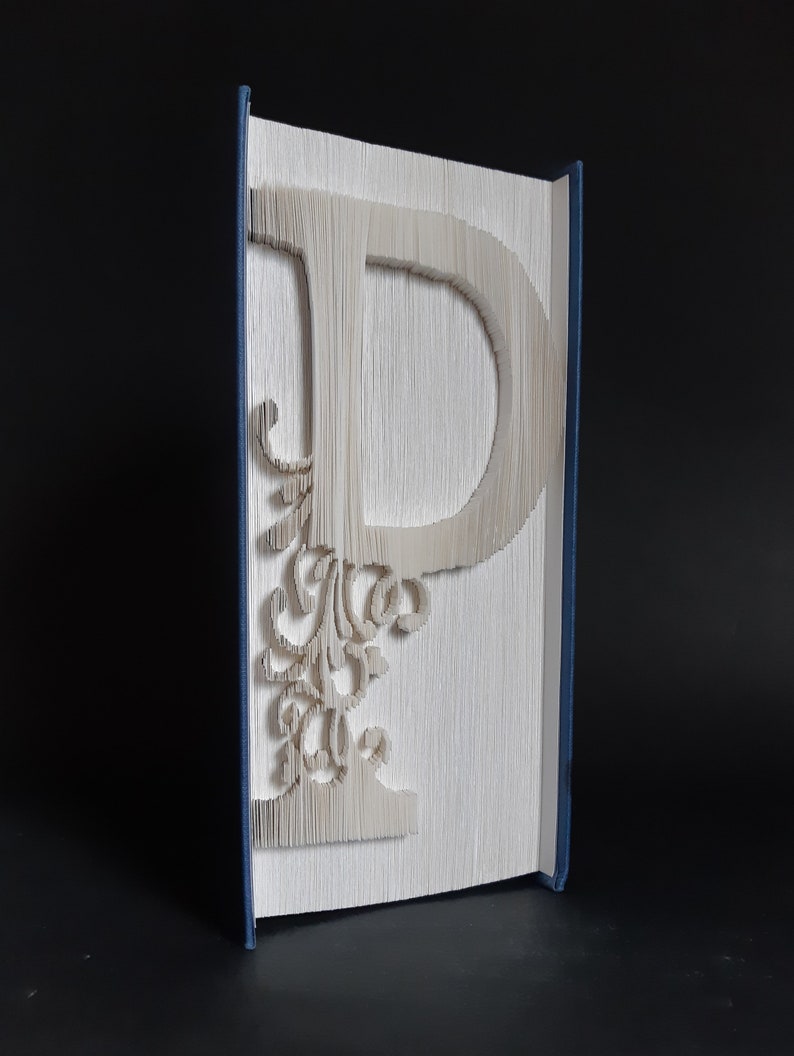 Flourish Letter P Book Fold PATTERN Cut and Fold Pattern - Etsy
