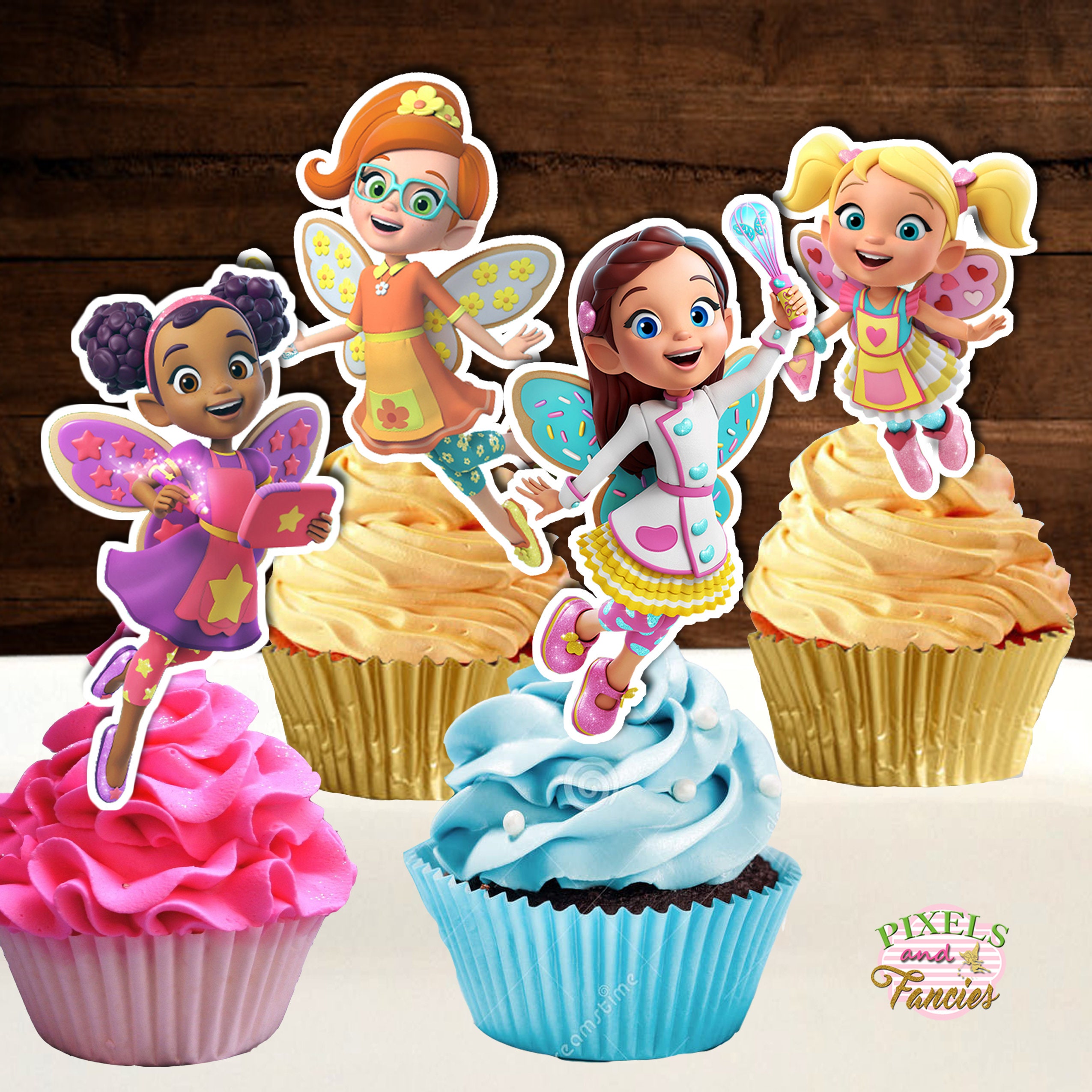 INSTANT DOWNLOAD Butterbean's Cafe Cupcake Toppers morikuma3776 Paper ...