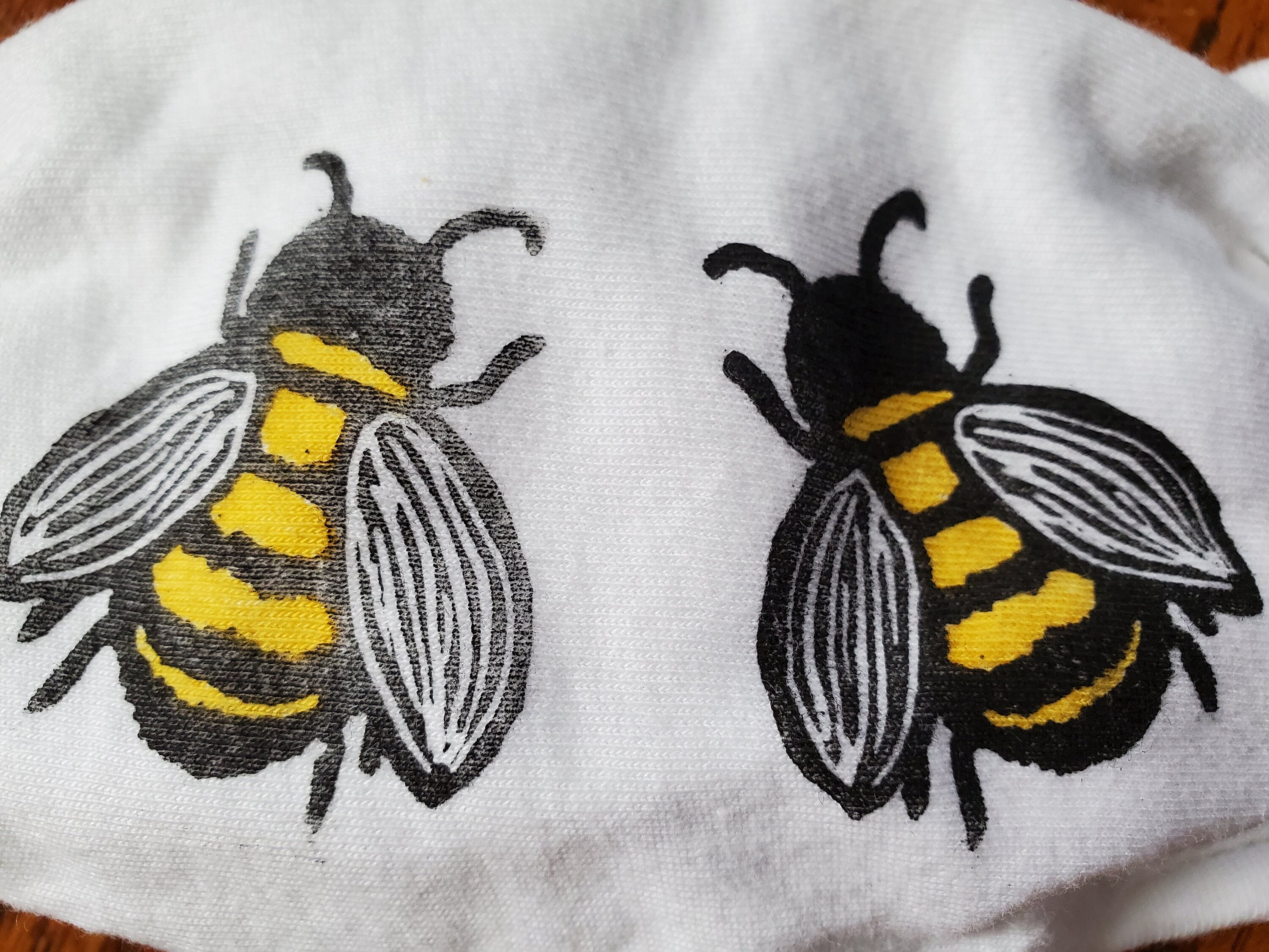 Youth Bee Mask, Handprinted Mask, Original Face Mask, Cute Bees, Mask ...