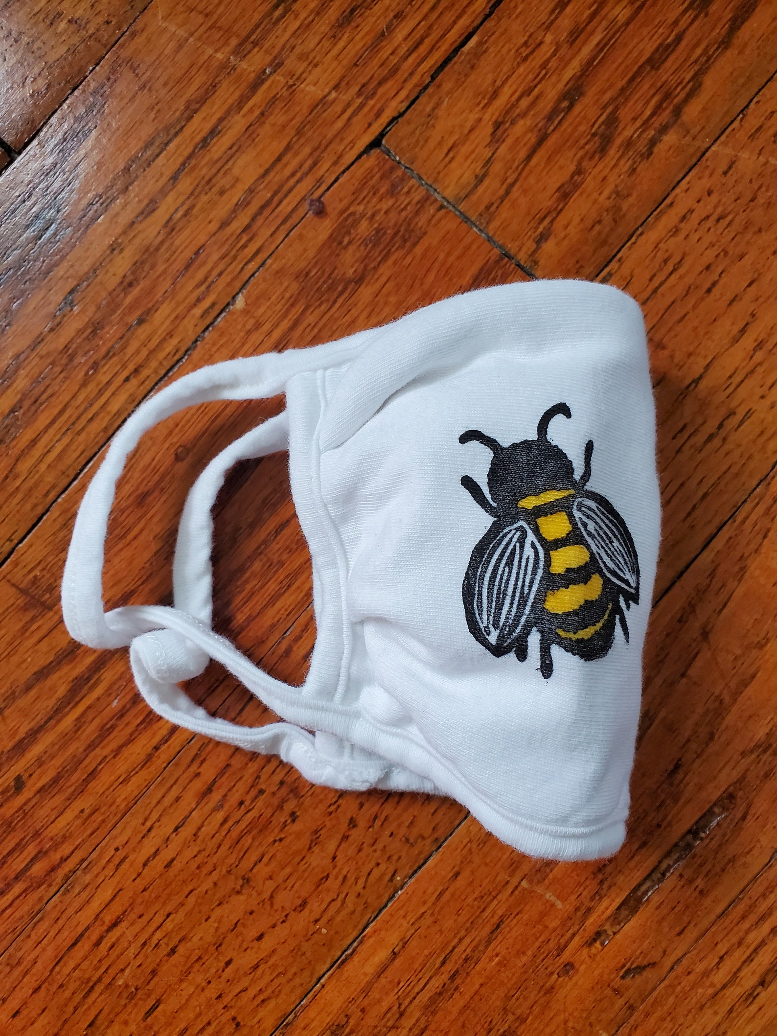 Youth Bee Mask, Handprinted Mask, Original Face Mask, Cute Bees, Mask ...