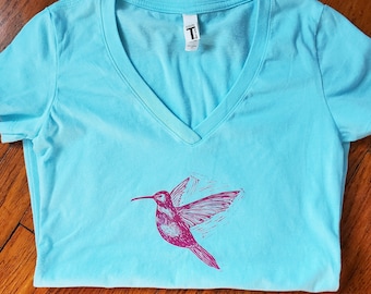Women's V-neck Hummingbird T-shirt - Etsy