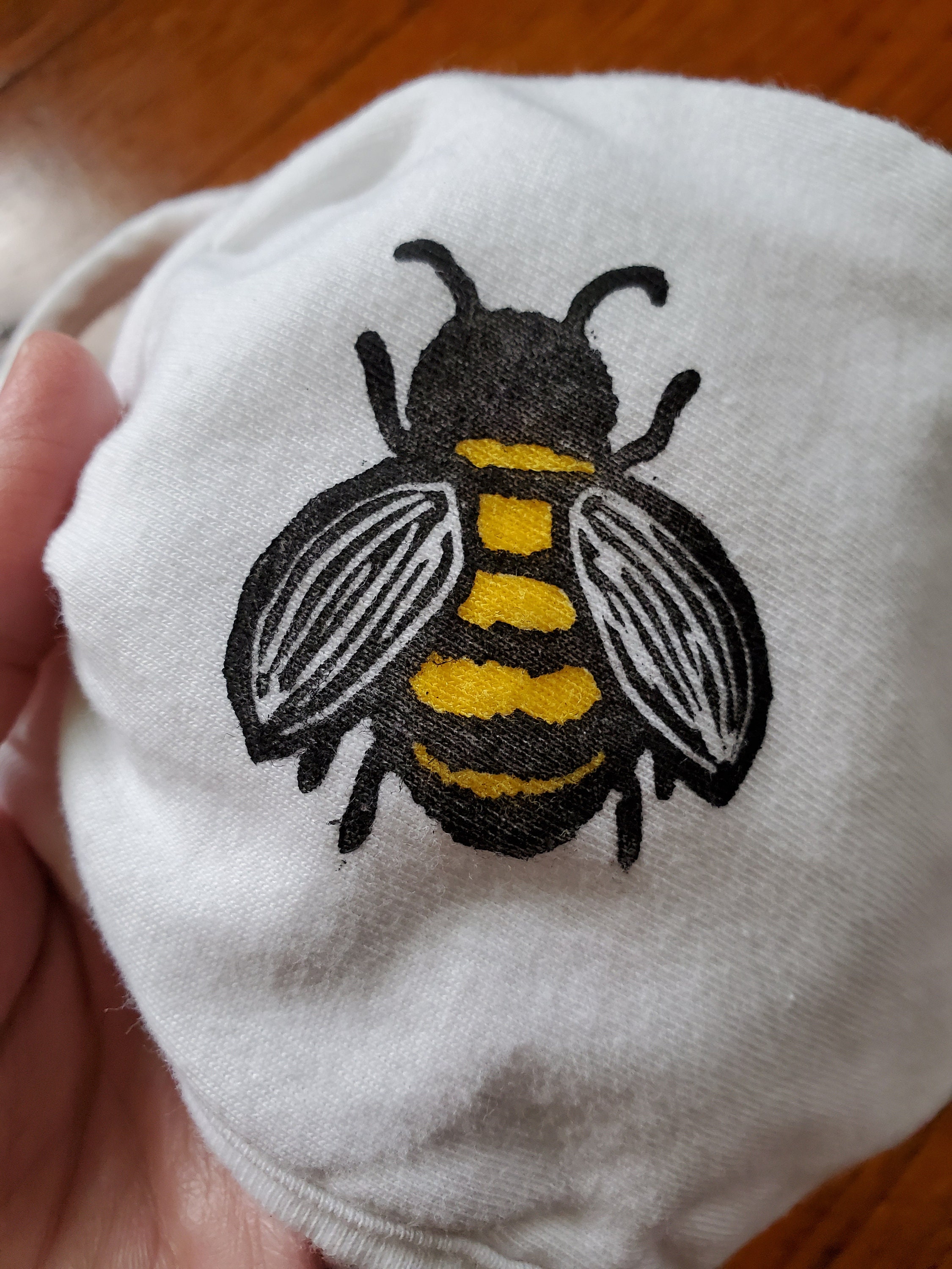 Youth Bee Mask, Handprinted Mask, Original Face Mask, Cute Bees, Mask ...