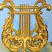 Gold Tone Victorian Style Cast Metal Lyre Harp Music Book/magazine Rack ...