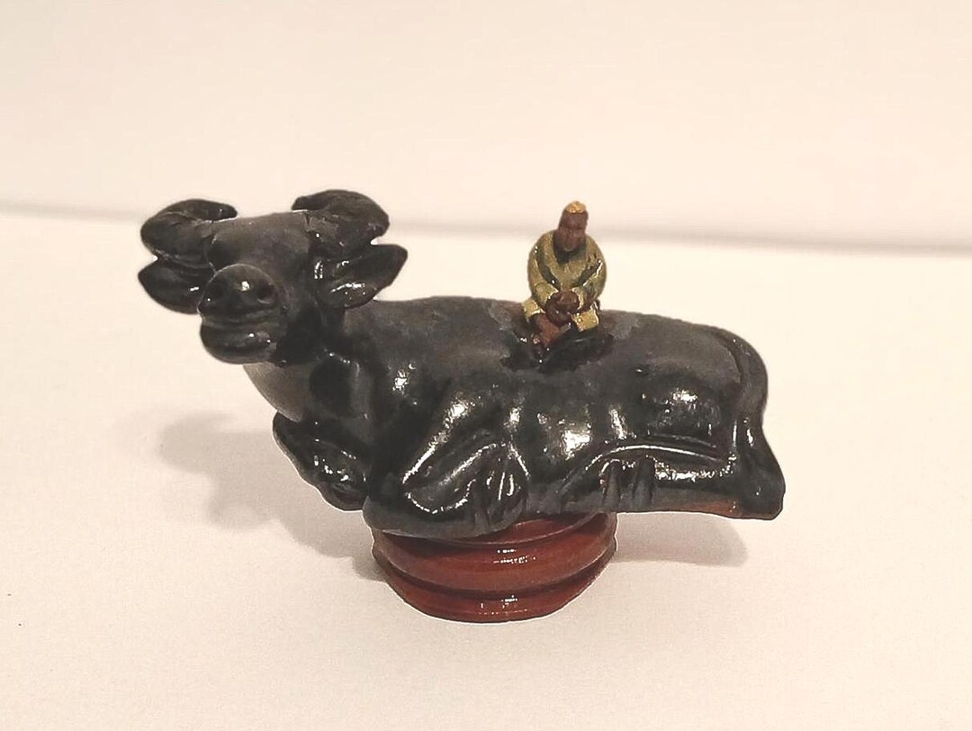 Hand Crafted Bizen Ware Cow & Doji Figurine, Good Luck Charm - Etsy