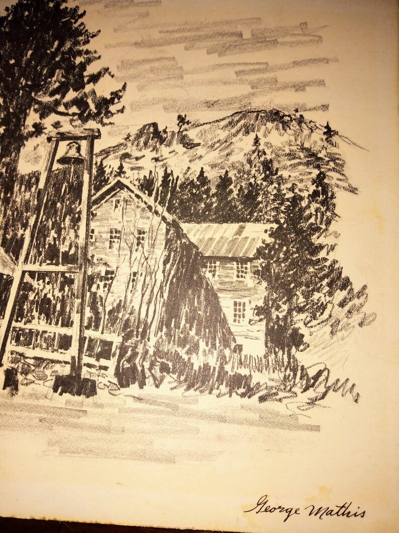 Rare Pencil Drawing Sierra City by George Mathis | Etsy