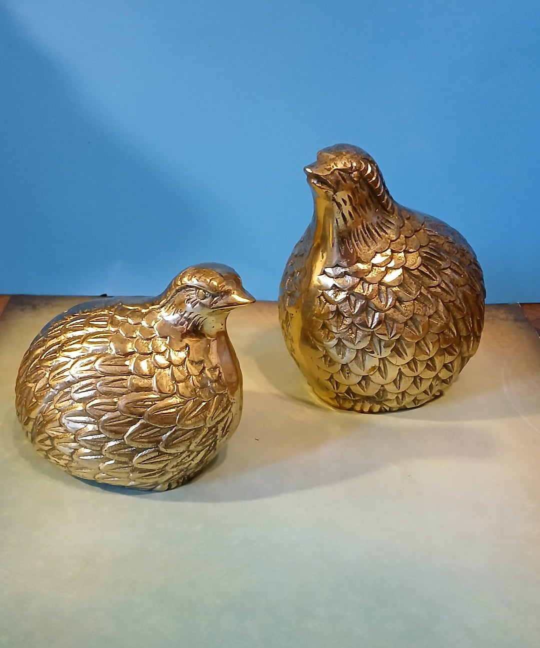 Brass and Gold Tone Set of 2 Quail Made in Taiwan Figurines Used - Etsy