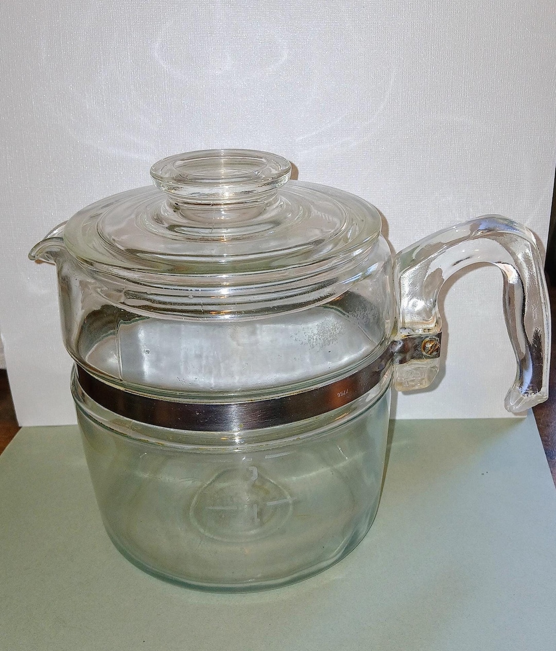Clear Pyrex Coffee Glass 6 Oz Pot With Clear Lid Used 7756-B Made in U ...