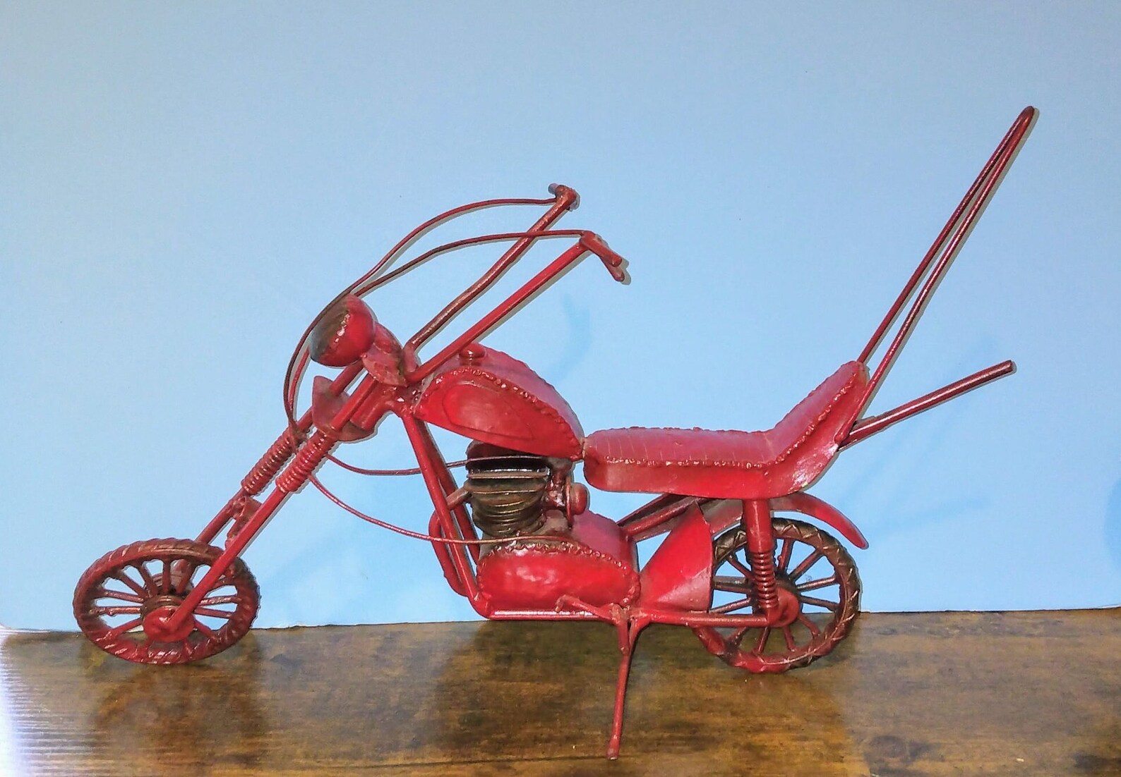 Rare Red Handmade Chopper Motorcycle Figurine Used - Etsy