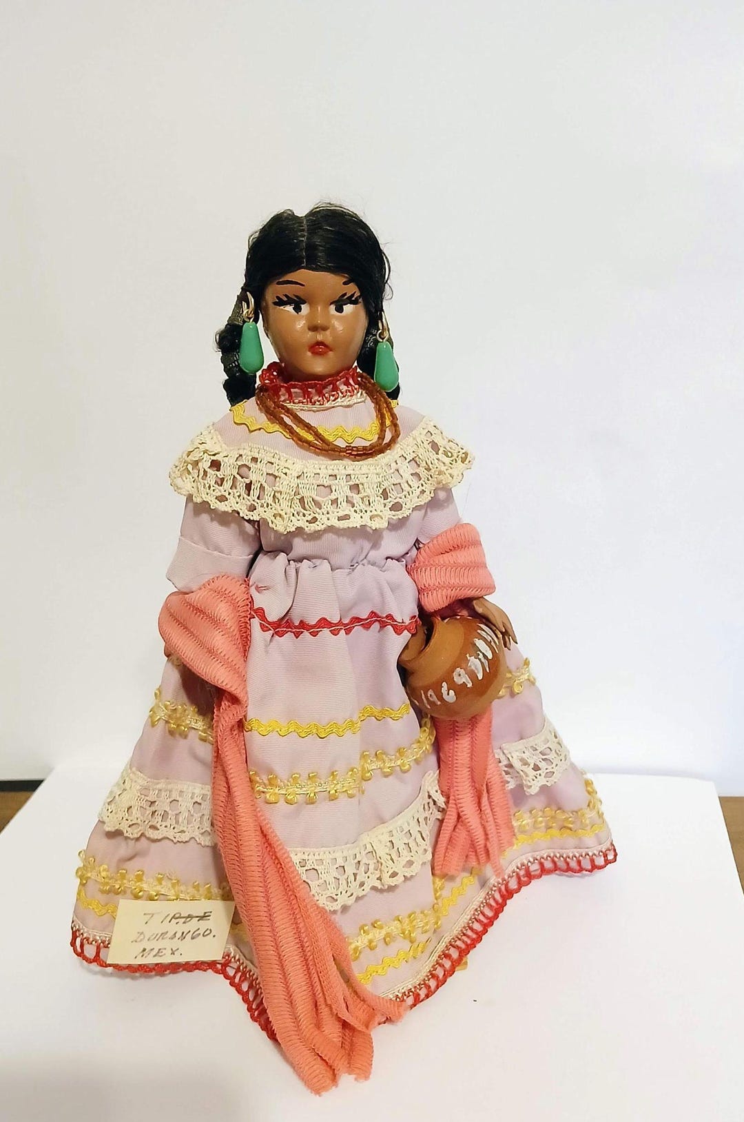 Hand Painted Mexican Traditional Dress Girl 9" Doll Made in Durango ...