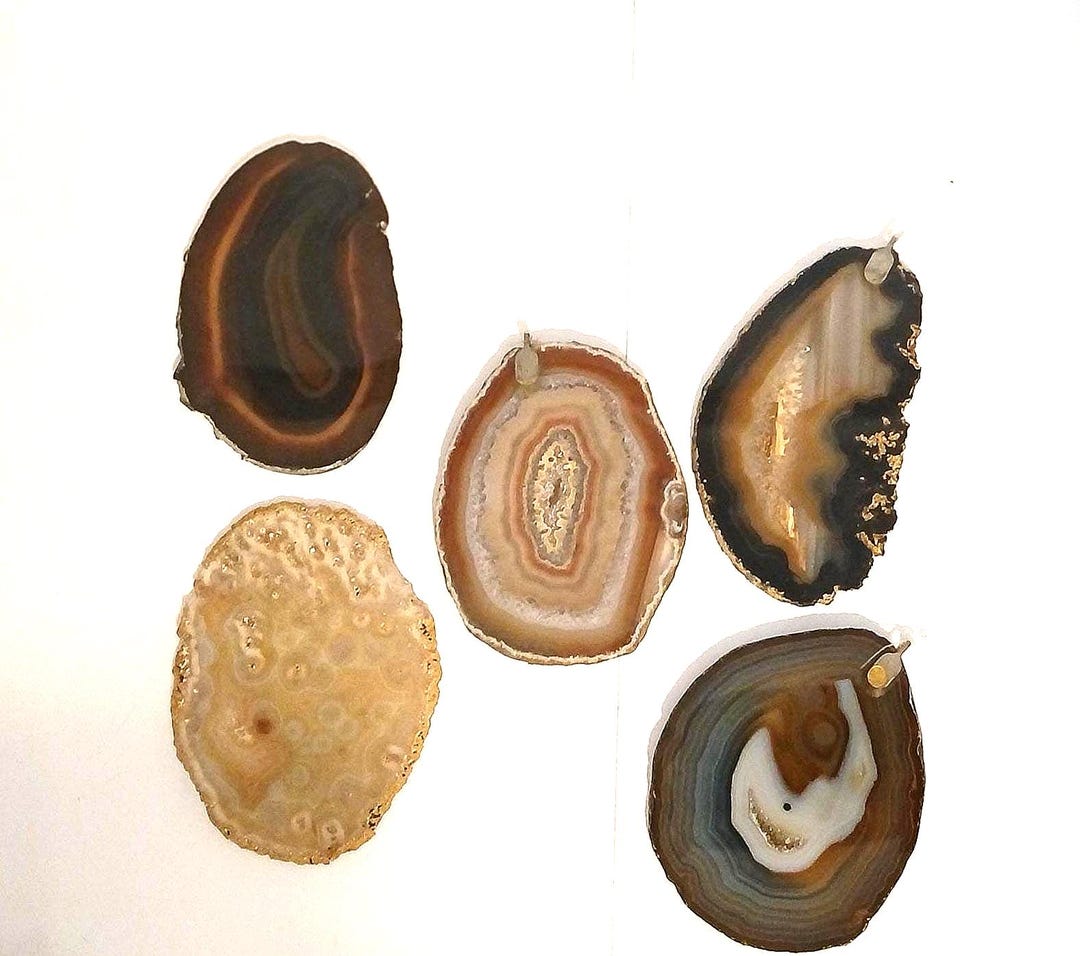 Hand Sliced Agate 5 Different Colors Shape and Sizes Used Sold as Each ...