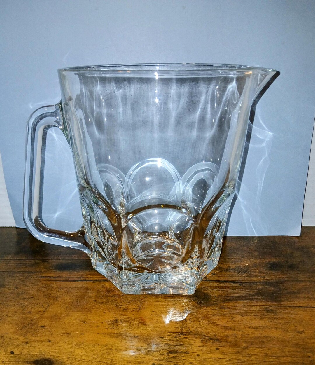 Clear Duralex Verallia Double Thumbprint Glass Water Pitcher Flower ...