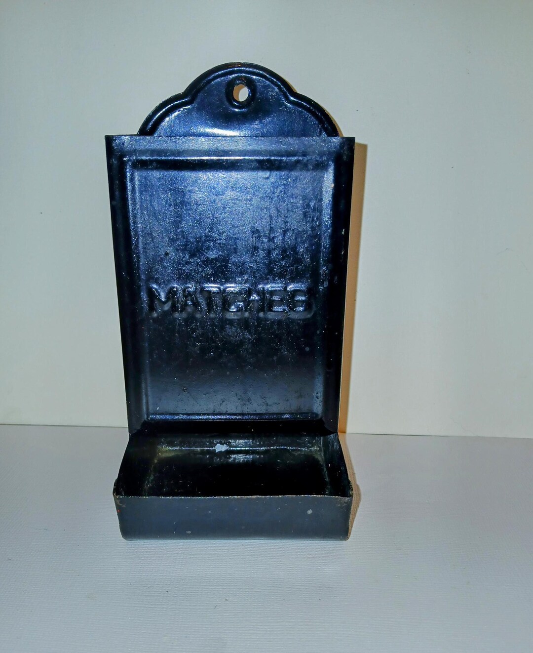 Black Tin Kitchen 6" Match Box Holder Used - Etsy