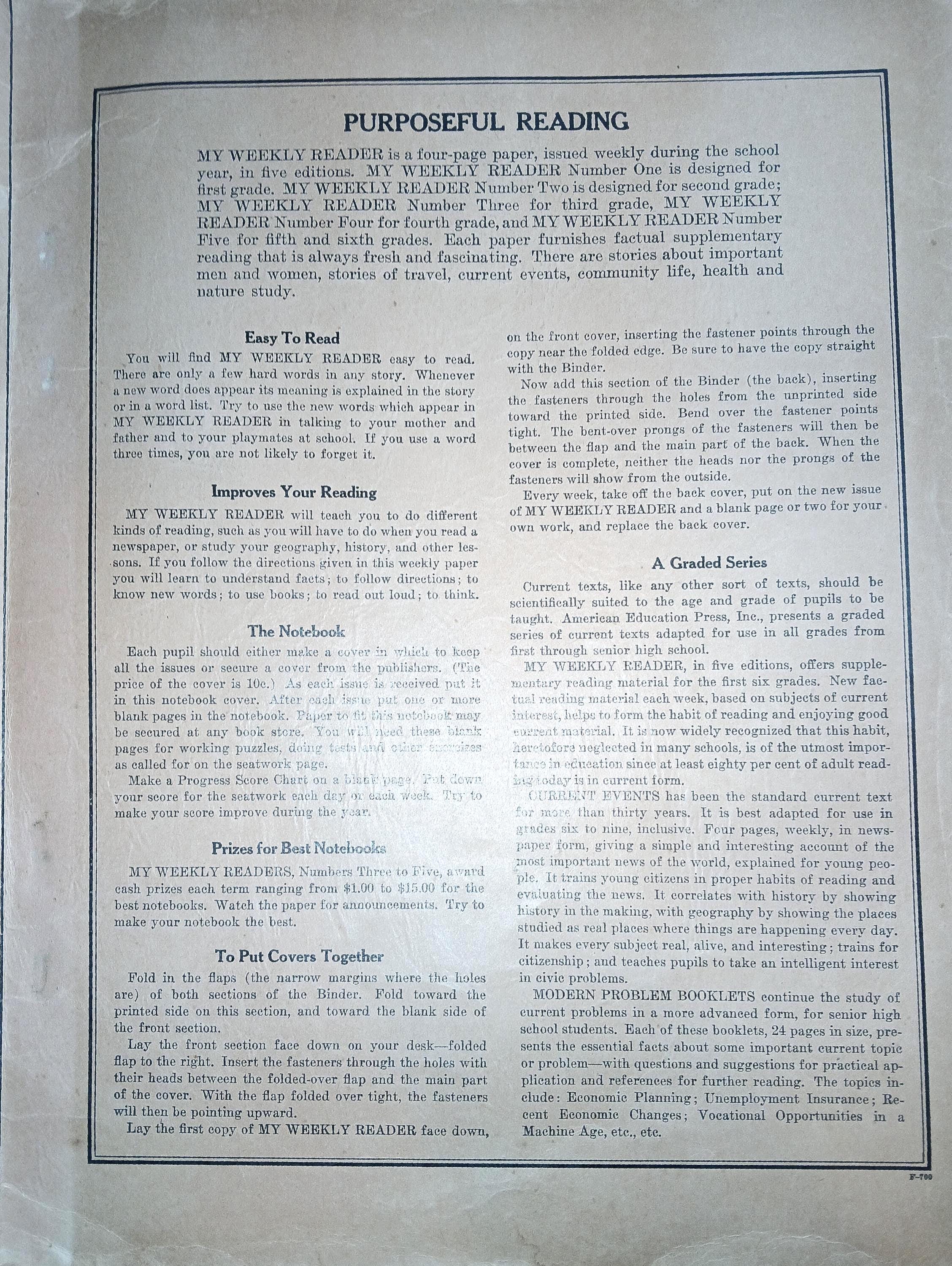 Vintage My Weekly Reader, 1935-36 National School Newspaper - Etsy