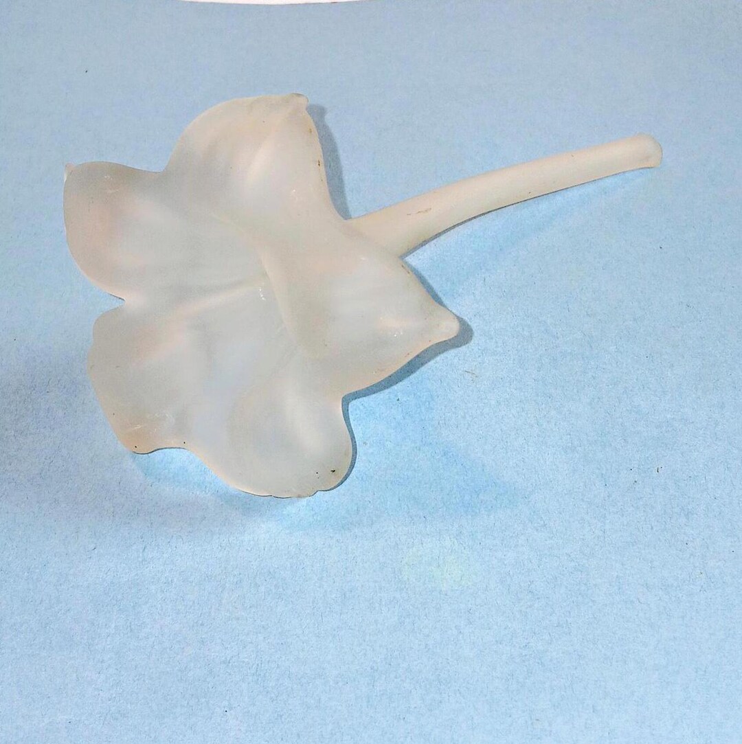Hand Blown Frosted Glass Flower Vase Used - Etsy