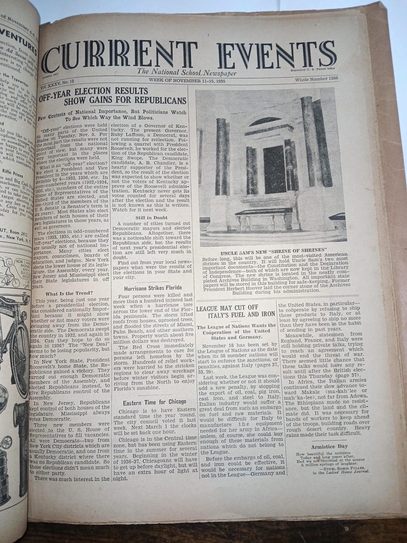 Vintage My Weekly Reader, 1935-36 National School Newspaper - Etsy