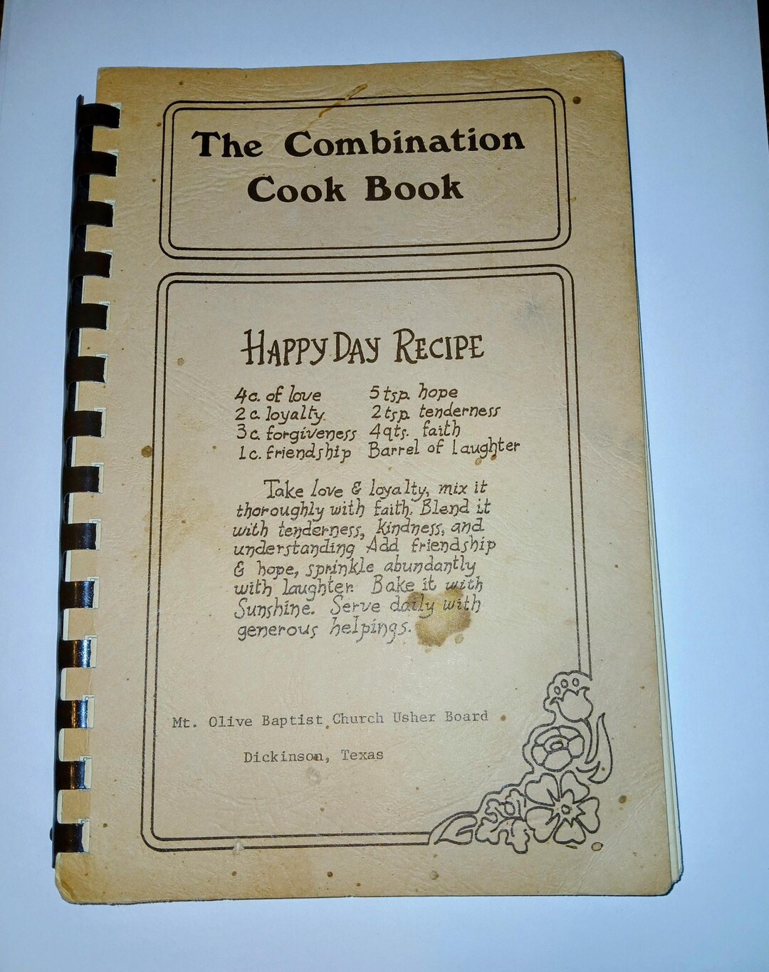 The Combination Book " Happy Day Recipe" Cook Book Paperback Book by ...