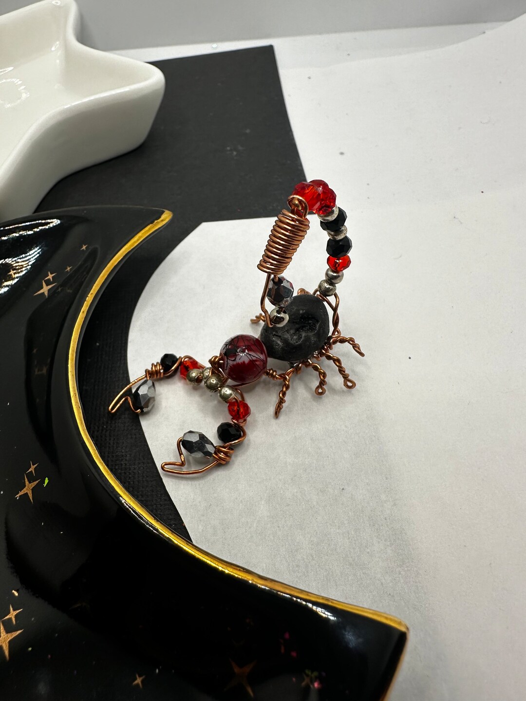 Mini Handmade Wire Wrapped Beaded Scorpion, Gemstone and Glass Crystal ...