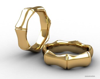 Bamboo Wedding Ring - Etsy