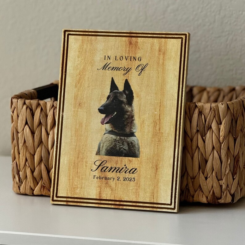 Pet Memorial Plaque, Wood Photo Block, Dog Sympathy Gift - Etsy