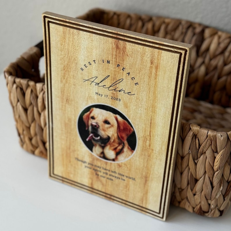 Pet Memorial Plaque, Wood Photo Block, Dog Sympathy Gift - Etsy