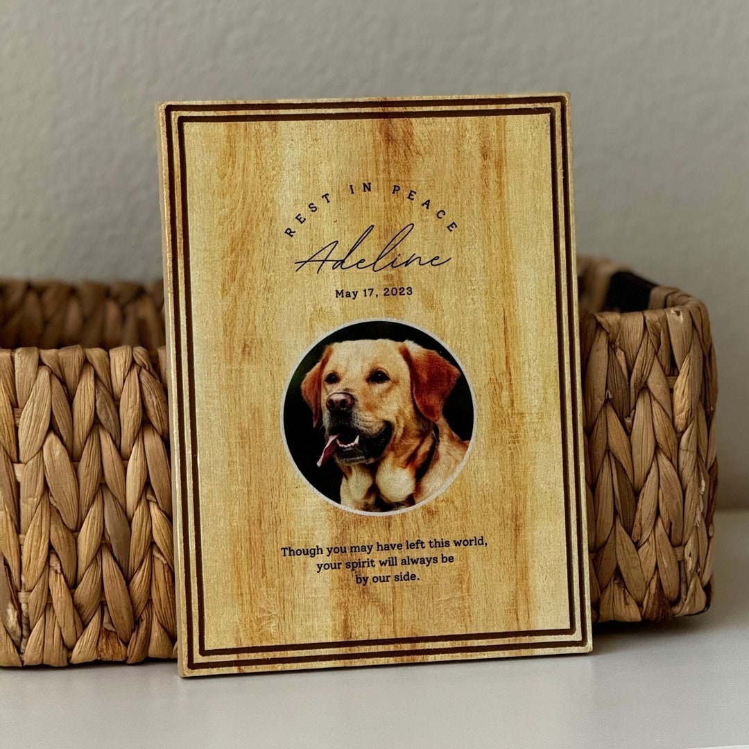 Personalized Engrave Pet Memorial Portrait, in the Memory of Pet Wood ...