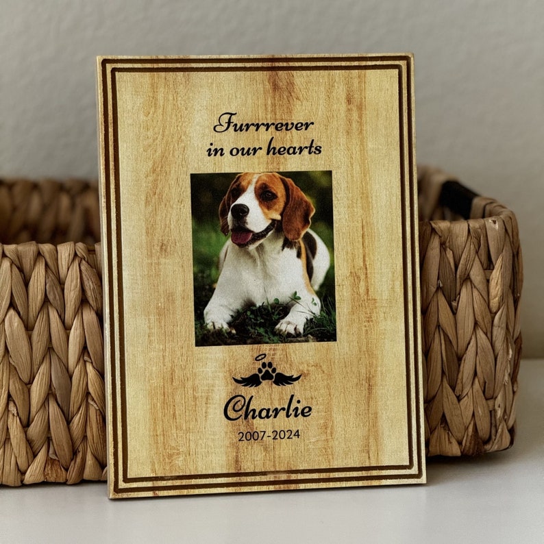 Pet Memorial Plaque, Wood Photo Block, Dog Sympathy Gift - Etsy
