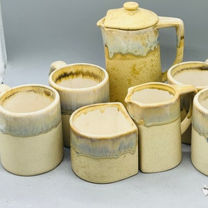 7 Piece Set of Padilla Pottery Coffee Pot, Cups, Sugar and Creamer - Etsy