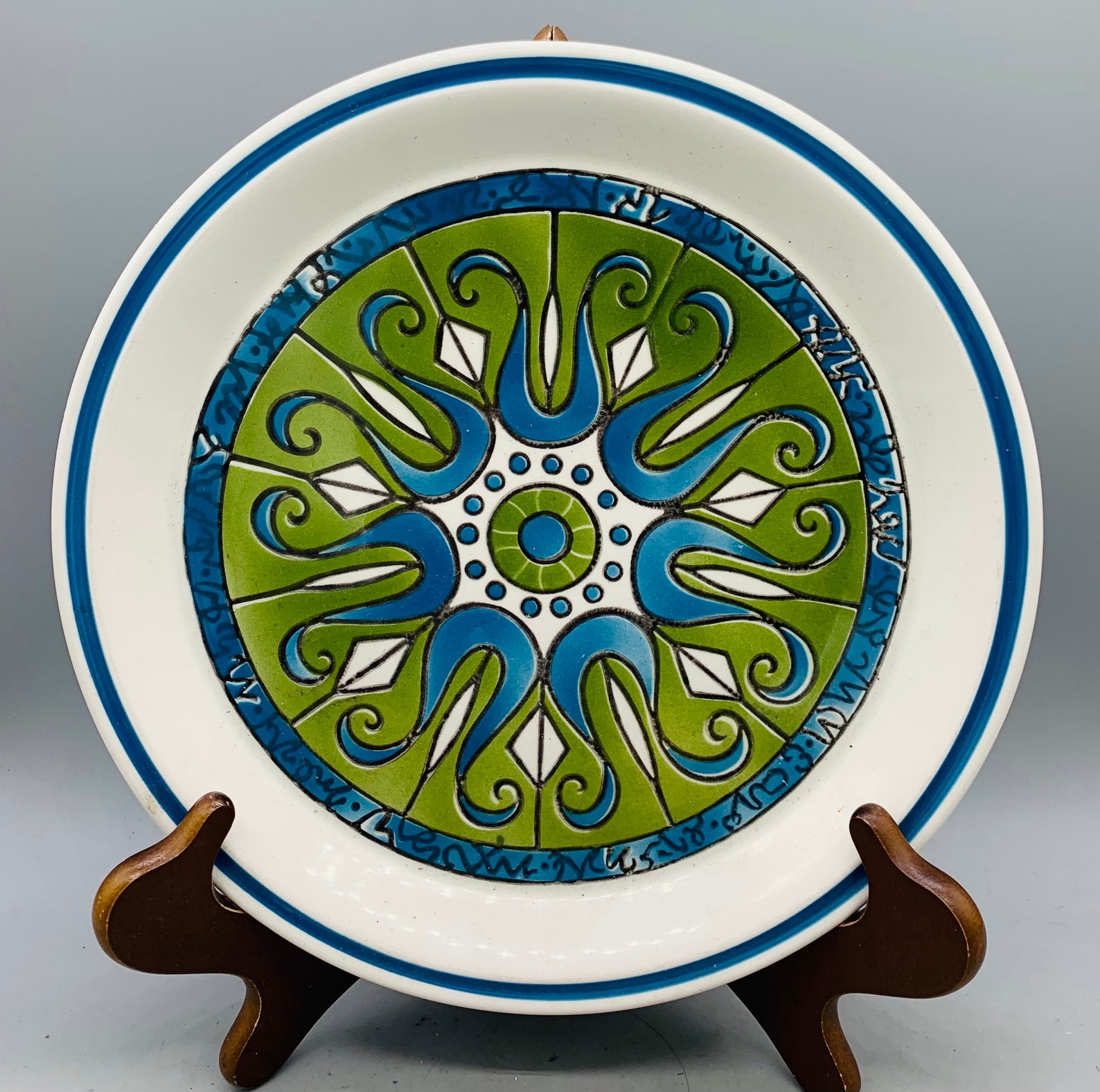Mismatched Set of 5 Vintage Blue and Green Dinner Plates - Etsy