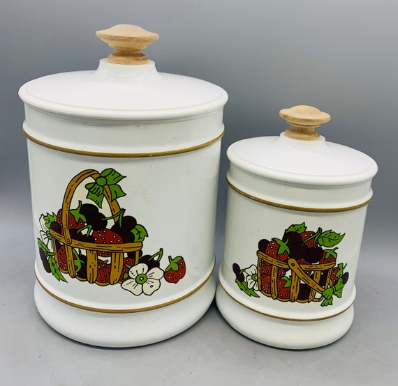 Vintage Kromex Strawberry Canister Set of 2 | Etsy