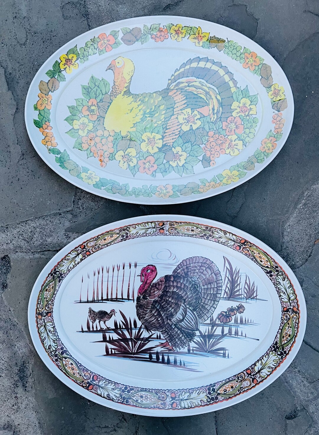 Large Vintage Plastic Turkey Platters Sold Individually - Etsy