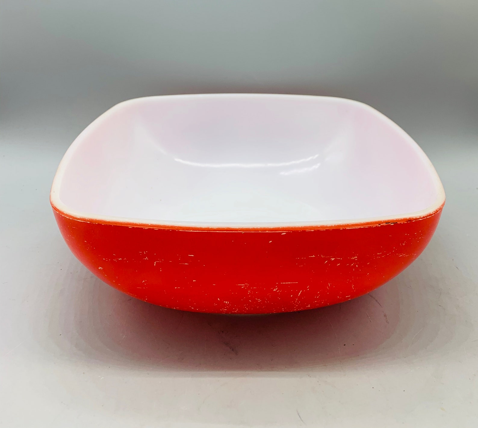 Pyrex Red Hostess Ware Red Square Pyrex Bowl | Etsy