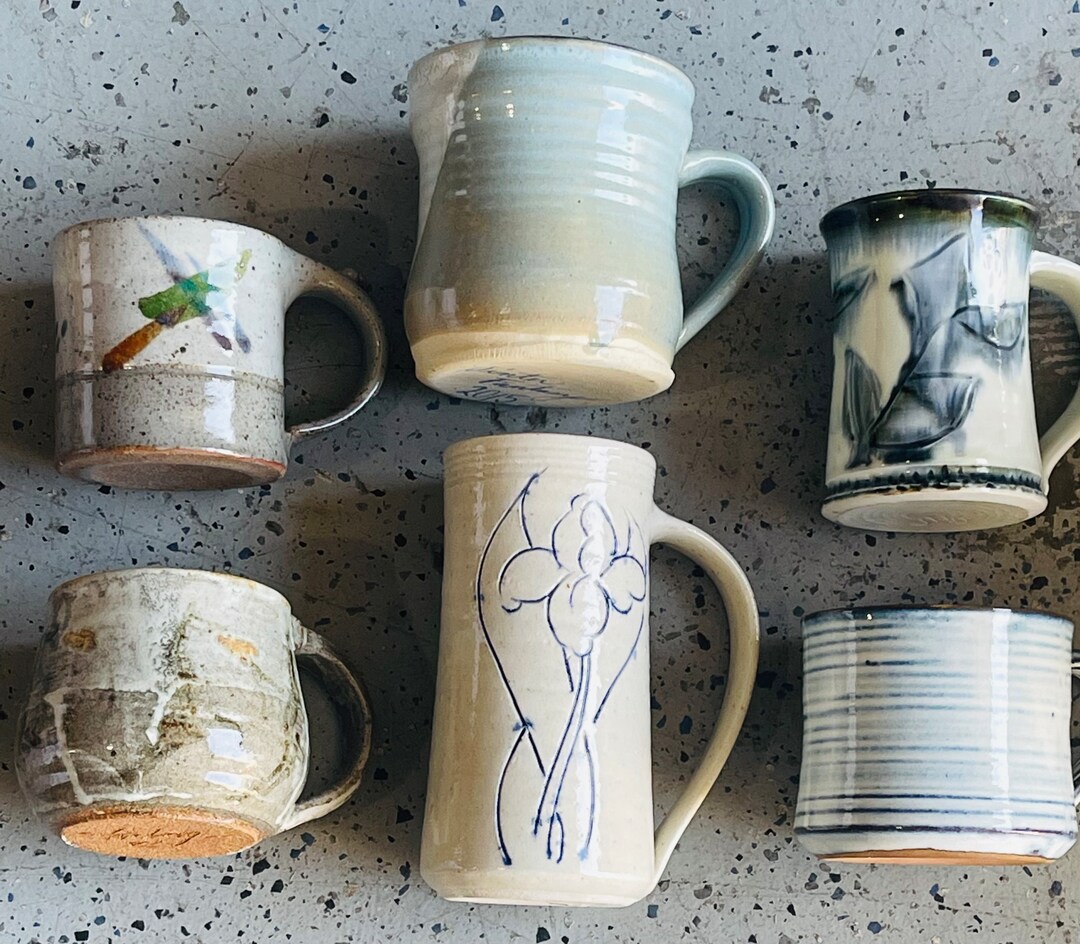 Mix and Match Set of 6 Grey Signed Studio Pottery Mugs - Etsy