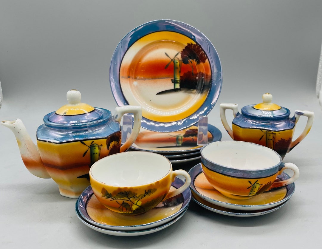 Vintage Japanese Hand Painted Miniature Tea Set - Etsy
