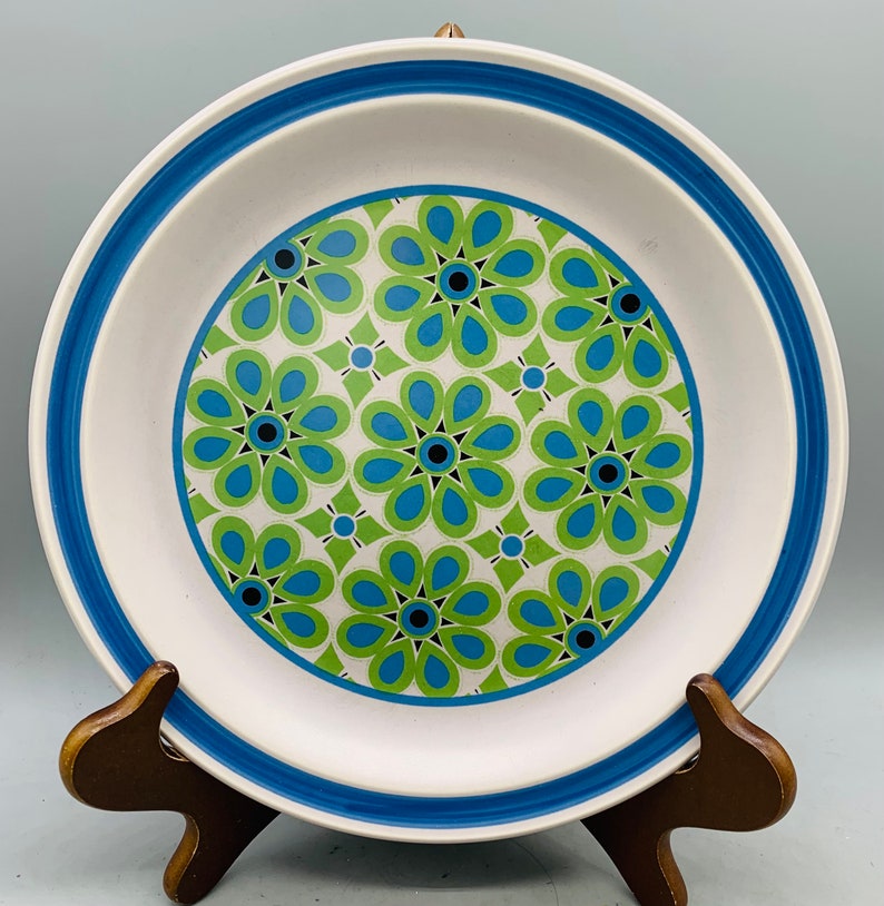 Mismatched Set of 5 Vintage Blue and Green Dinner Plates - Etsy