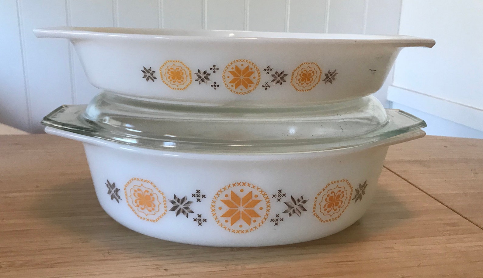 Pyrex Promotional Pattern Town & Country 1.5 Qt And 2.5 Qt. | Etsy