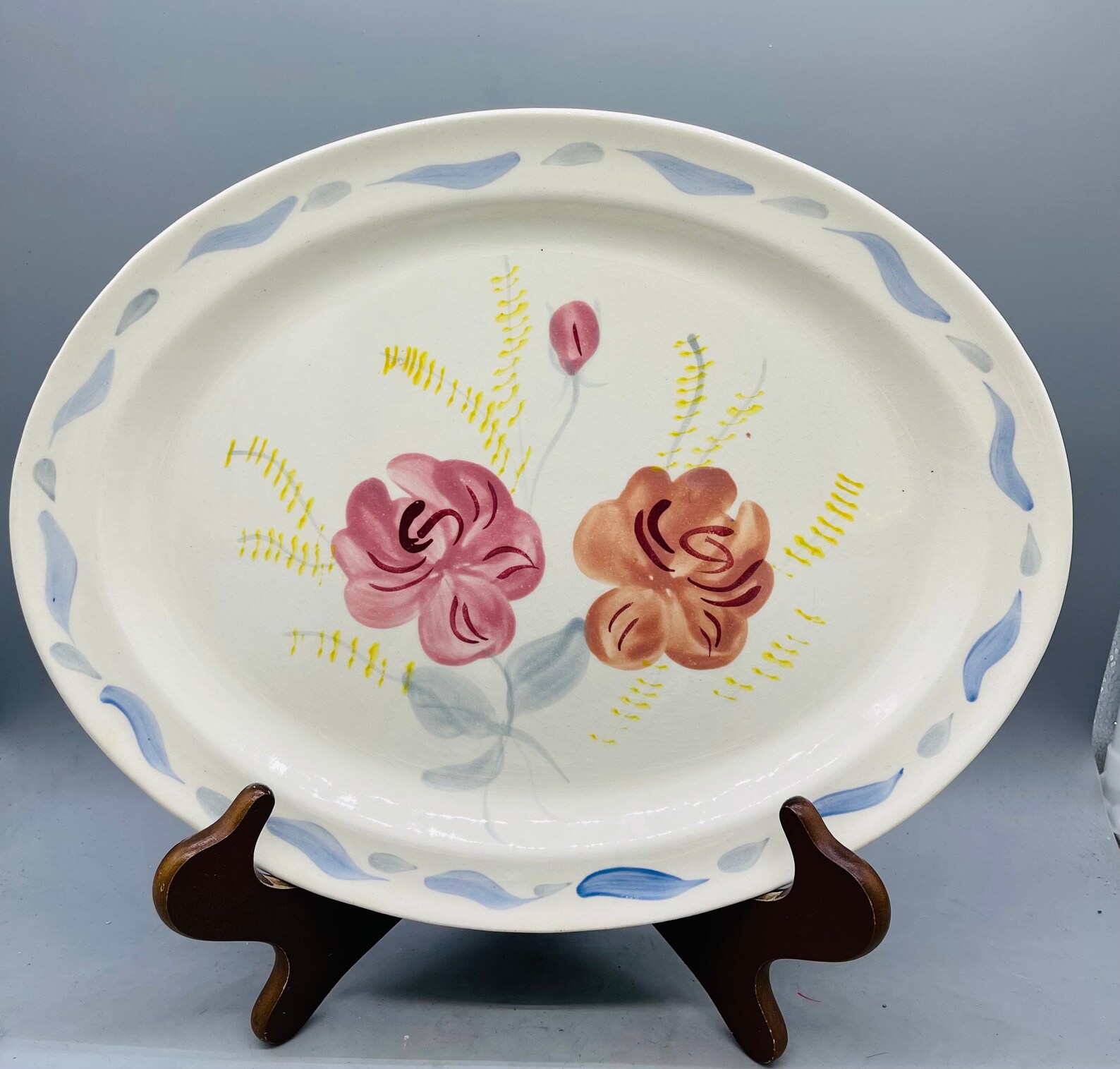 Blue Ridge Corsage Oval Platter From Southern Potteries - Etsy