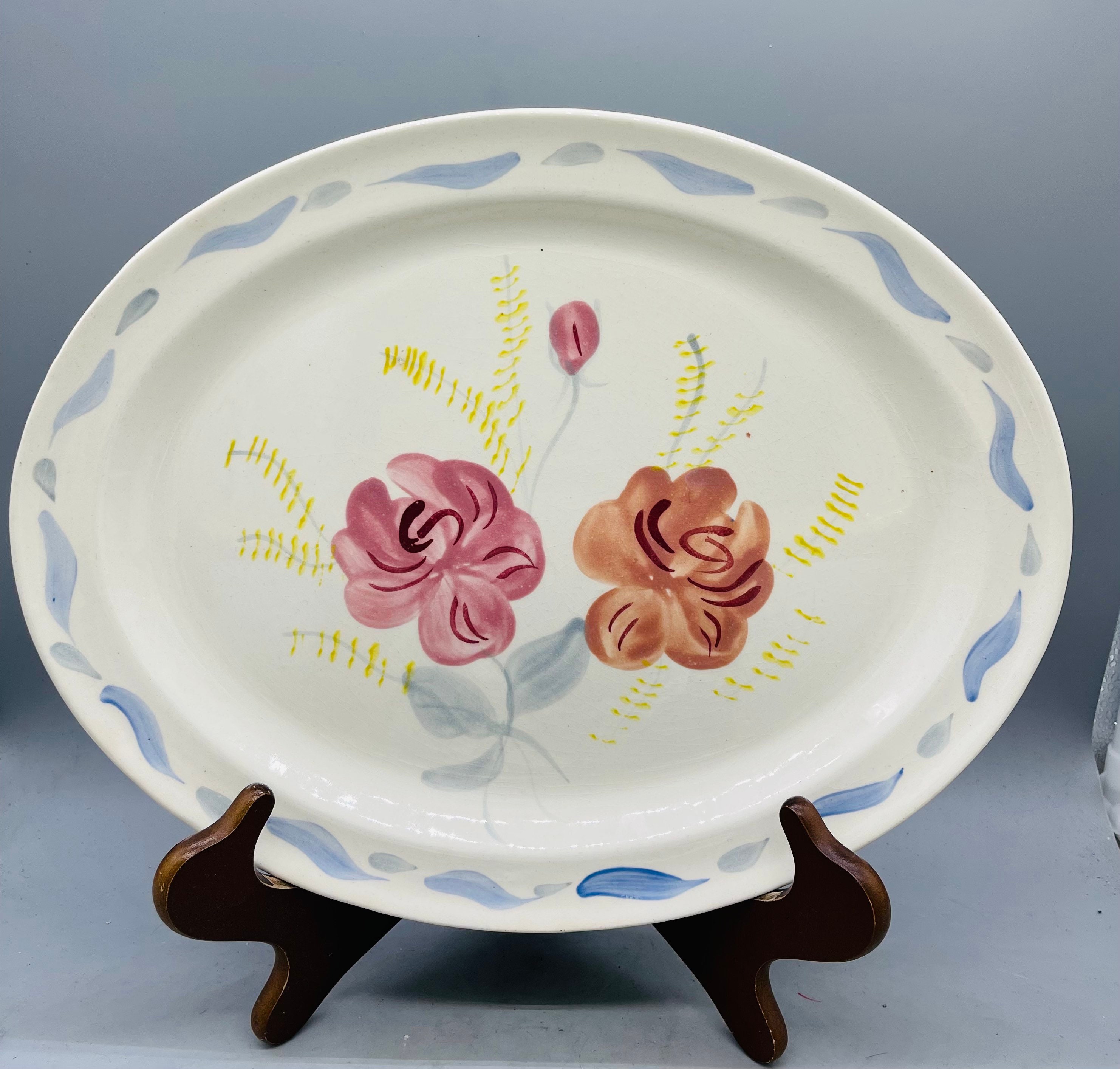 Blue Ridge Corsage Oval Platter From Southern Potteries - Etsy