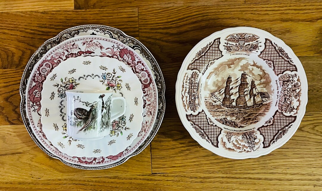 Mixed 5 Piece Transferware Place Setting - Etsy