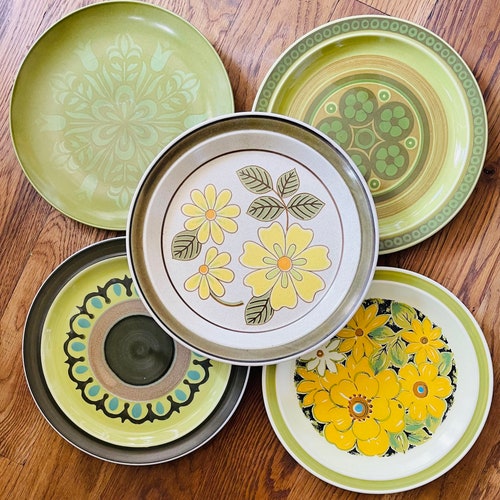 Mismatched Set of 5 Stoneware Dinner Plates/ Mix and Match - Etsy